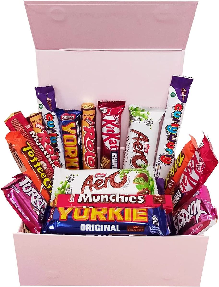 Excellent Variety of Favourite Chocolates in a Cute Baby Pink Pink Gif